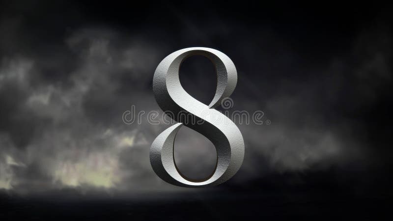Number 8 3D Letter Serif Font Magical Style Stock Illustration ...