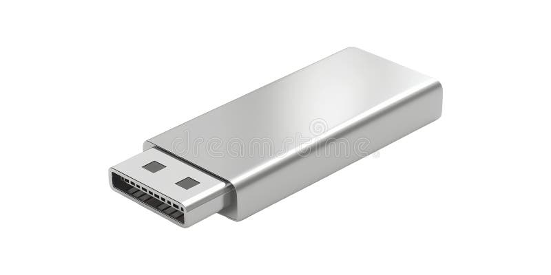 3D Silver USB Drive Isolated on Transparent Background Stock Image ...