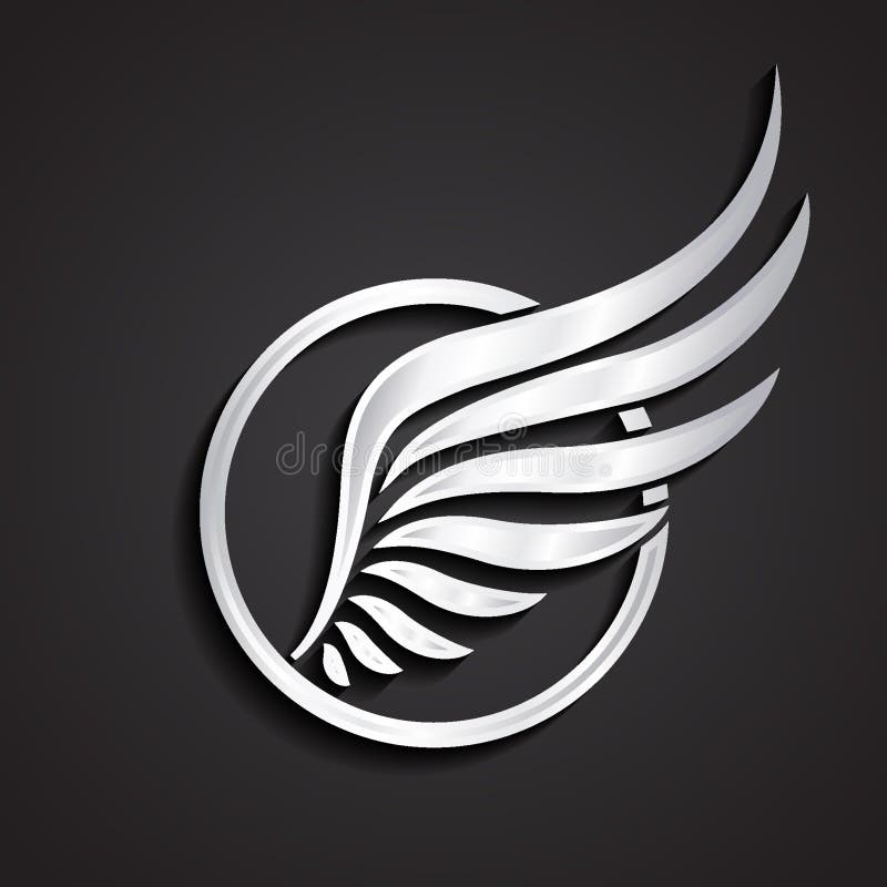 Wing in Circle - Vector Logo Template Concept Illustration. Abstract ...