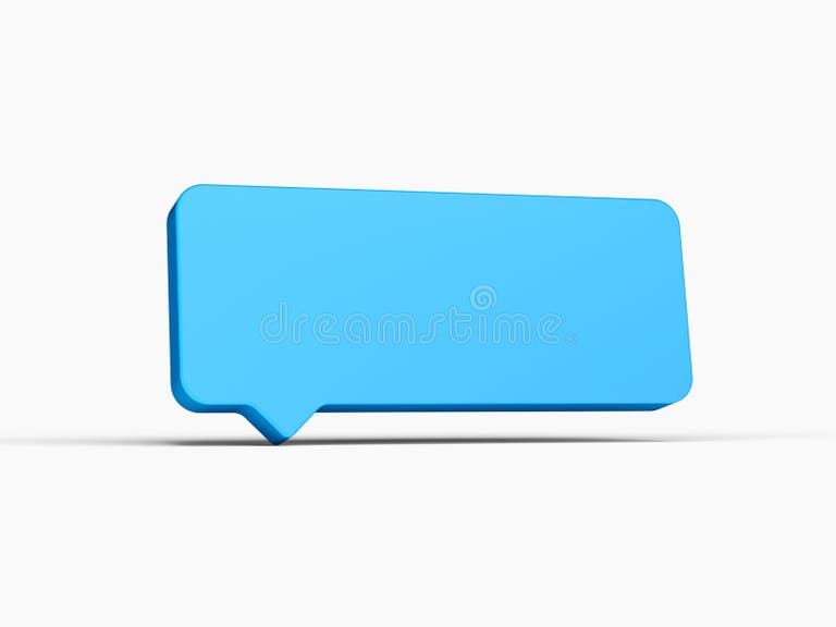 3d Simple Blue Message Box Icon, 3d Shiny Blue Chat Box Icon on White ...