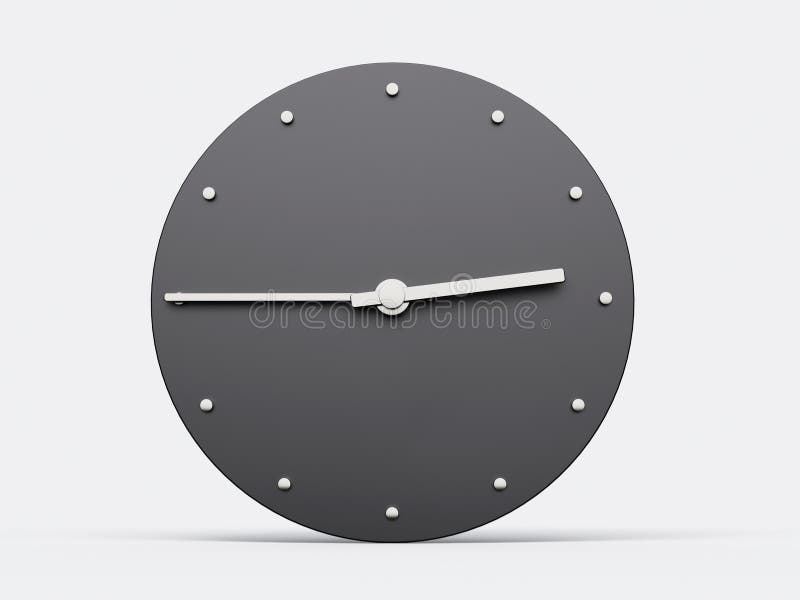 3d Simple Gray Round Wall Clock, 2:45 Quarter To Three O Clock on White ...
