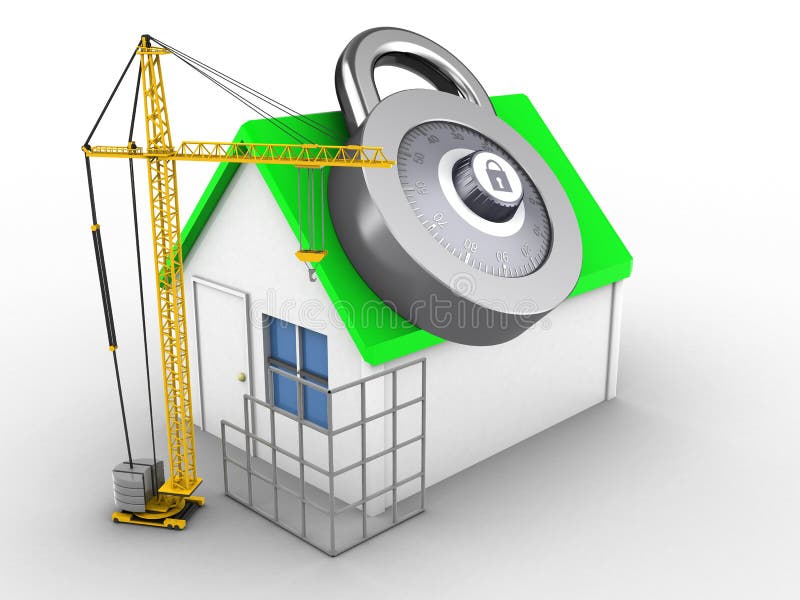 House with lock stock illustration. Illustration of housing - 30007385