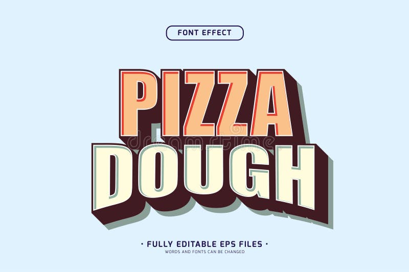 3d Simple Minimalist Font Style with Pizza Dough Text Editable Text ...