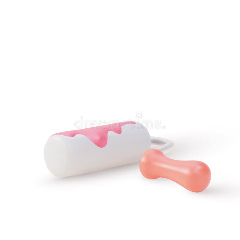 3d Simple Paint Roller. Vector Illustration Stock Vector - Illustration ...