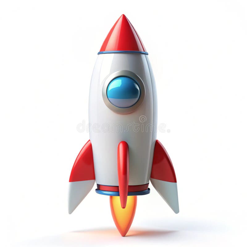 3D simple spaceship rocket stock illustration. Illustration of simple ...