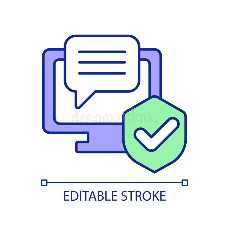 2D Simple Thin Line Freedom of Expression Online Icon Stock Vector ...