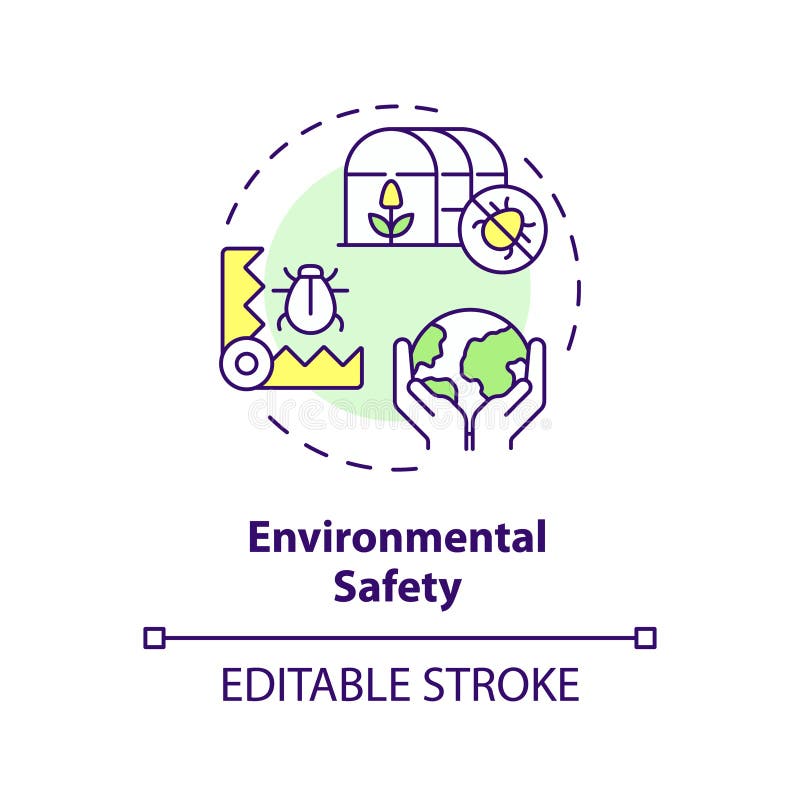 2D Simple Thin Line Icon Environmental Safety Concept Stock Vector ...