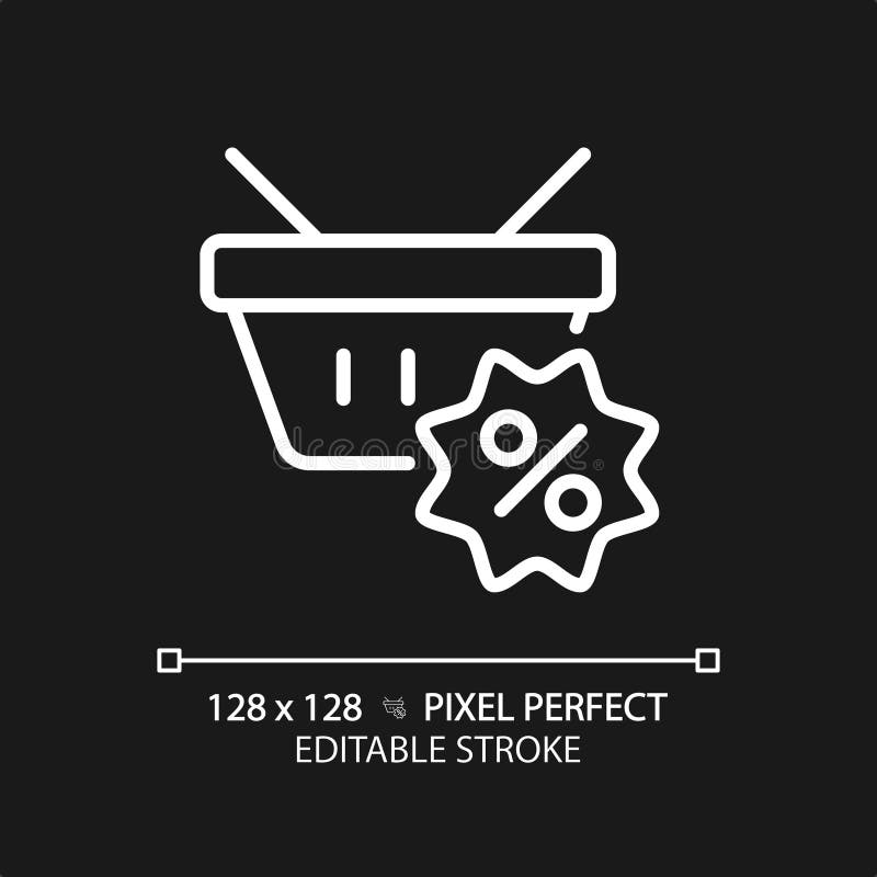 2D Simple Thin Line White Electronics Discount Icon Stock Vector ...