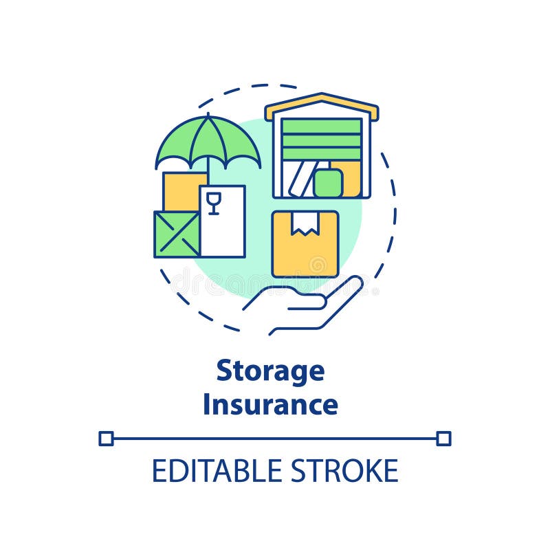2D Simple Thin Linear Colorful Storage Insurance Icon Stock Vector ...