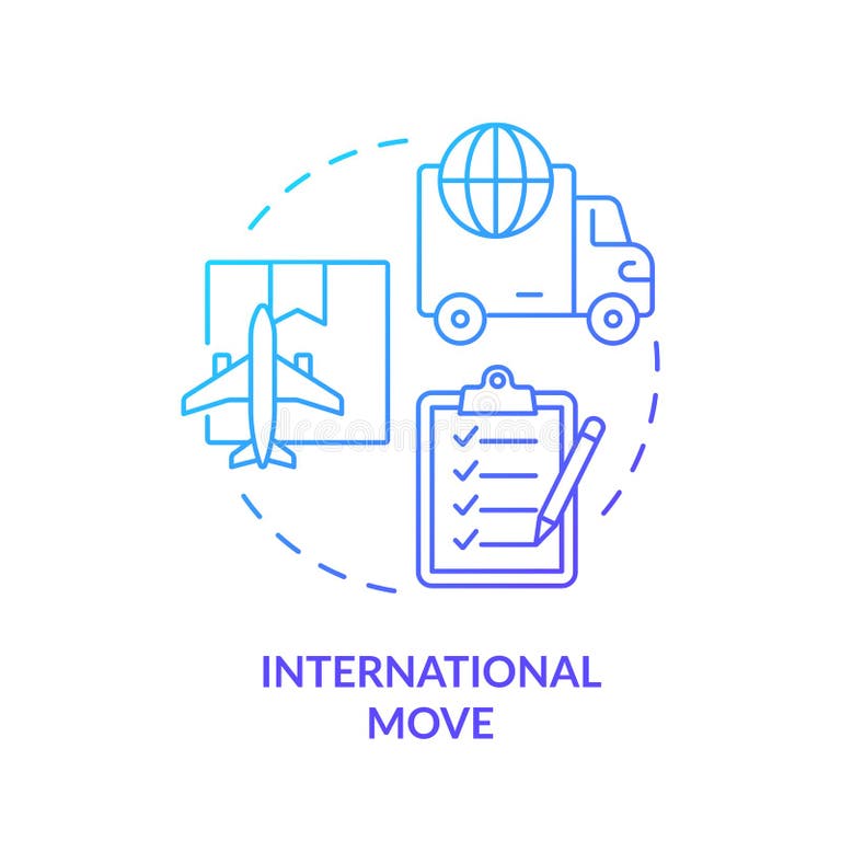 2D Simple Thin Linear International Move Gradient Icon Stock Vector ...