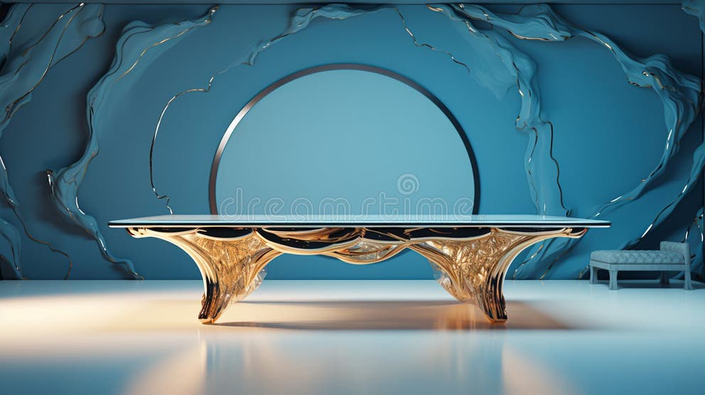3D Simple Walls and Elegant, Comfortable Tables Interior Background ...