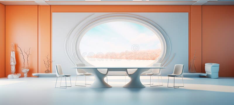 3D Simple Walls and Elegant, Comfortable Tables Interior Background ...
