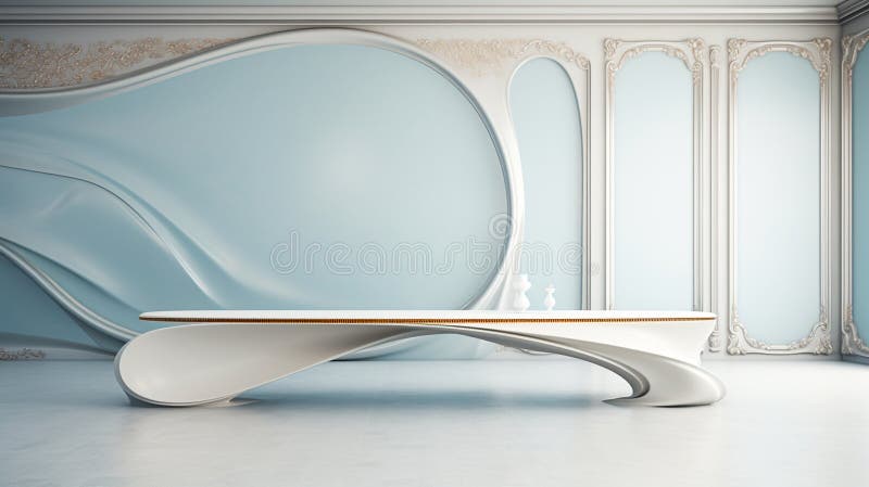 3D Simple Walls and Elegant, Comfortable Tables Interior Background ... 3D Simple Walls and Elegant, Comfortable Tables Interior Background ...