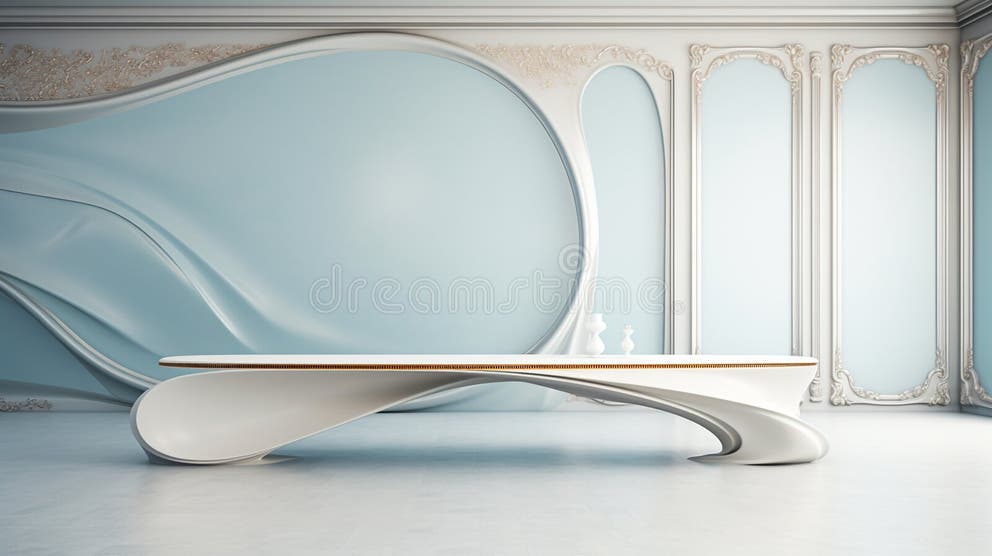 3D Simple Walls and Elegant, Comfortable Tables Interior Background ...