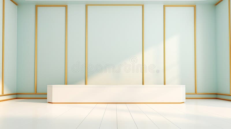 3D Simple Walls and Elegant, Comfortable Tables Interior Background ...