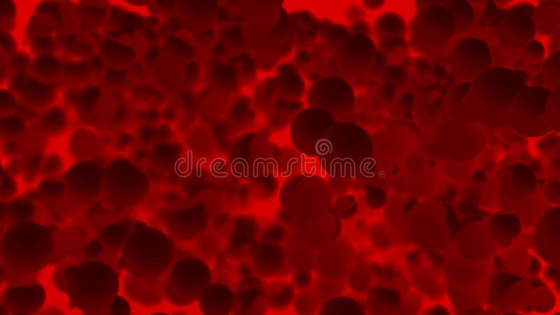 3d Simulation of Cells in Microscopic View. Design. Red Blood Flow with ...