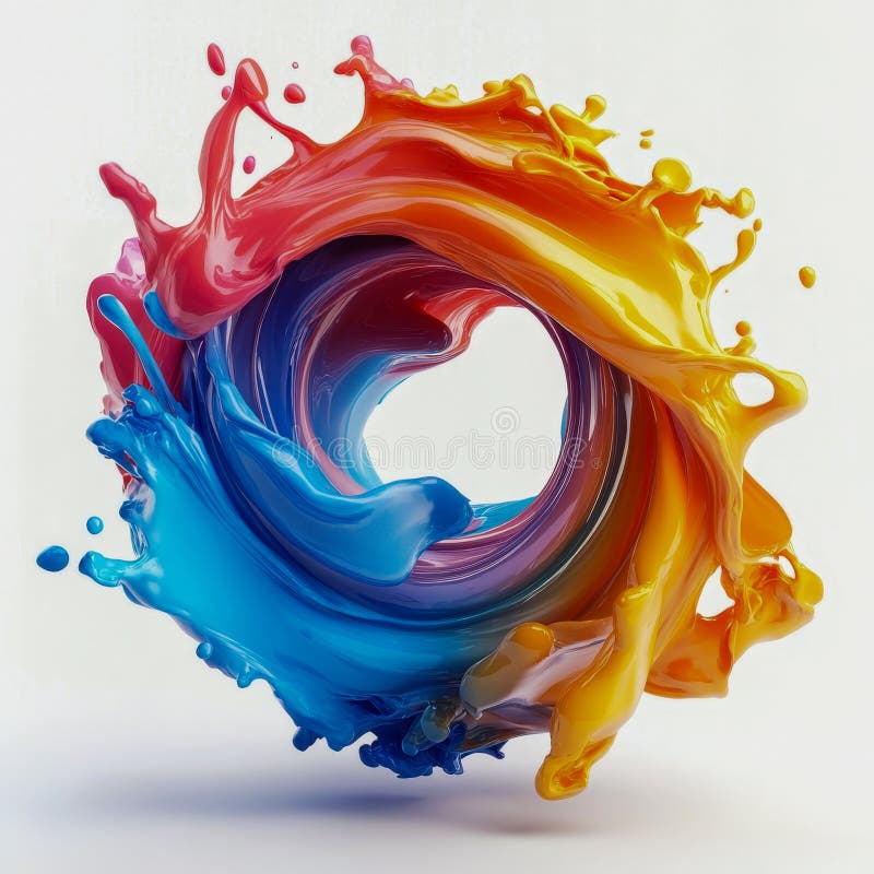 3D Simulation of Colorful Liquid Splash in Vibrant Motion Captured with ...