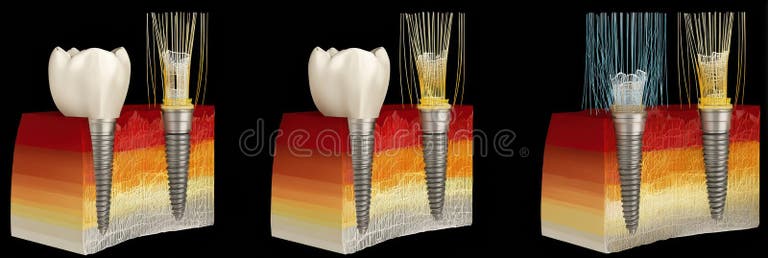 3D Simulation of Implant Osseointegration Over Time Showcasing ...