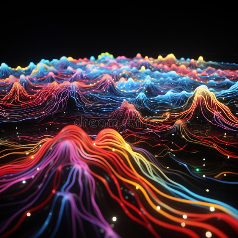3D Sinusoidal Waves Colourful Technology Telecommunications Signals Stock Photo - Image of waves ...