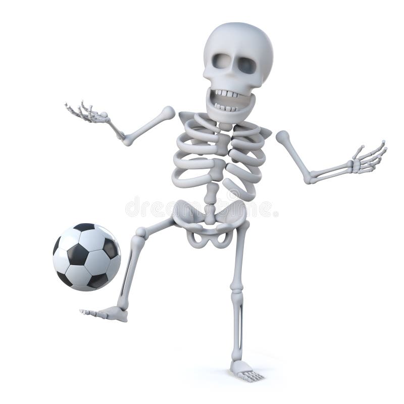 3d Skeleton is a Keen Football Player Stock Illustration - Illustration ...