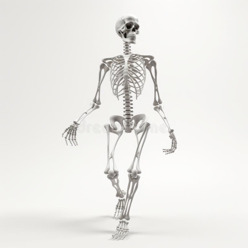 3d Skeleton Model: Monochromatic Depth, 8k Resolution, Chrome-plated ...