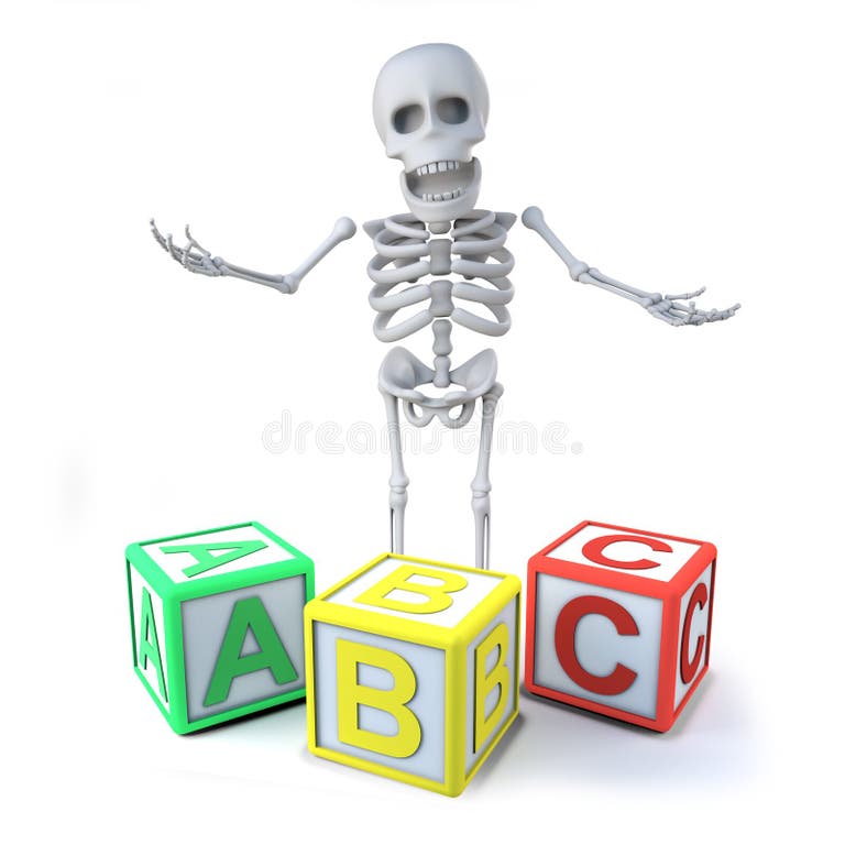 3d Skeleton Teaches the Alphabet Stock Illustration - Illustration of ...