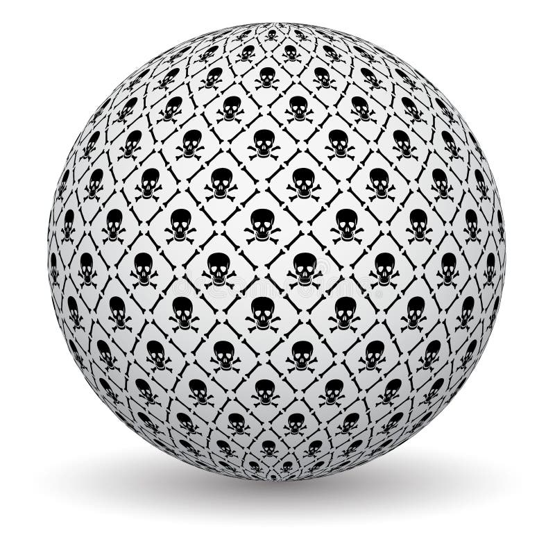 3d Skeleton Has A Globe Of The Earth In His Skull Stock Illustration ...