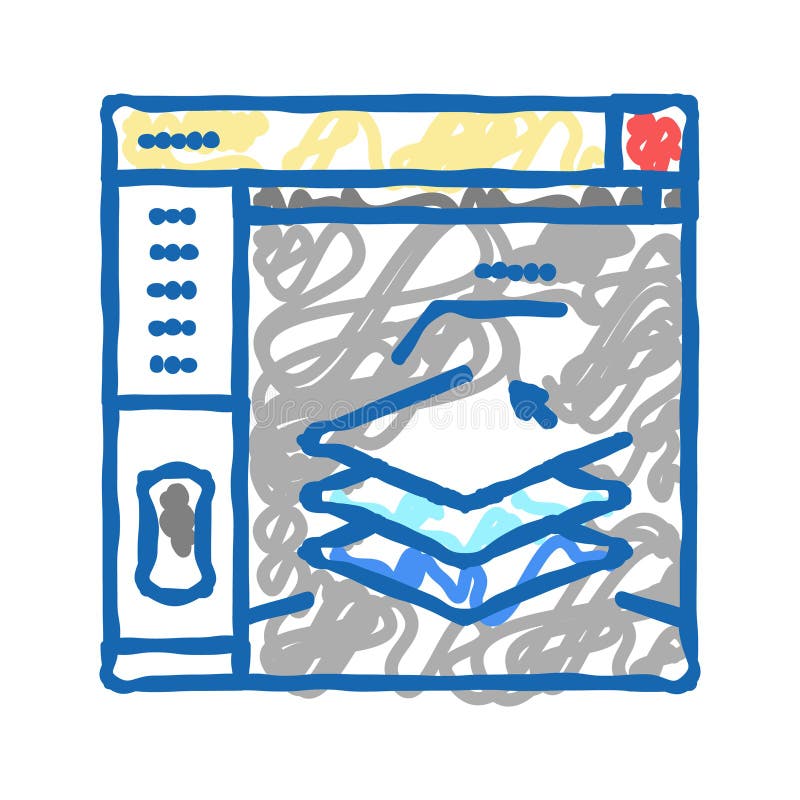 3d Slicing Software Icon Doodle Illustration Stock Illustration ...