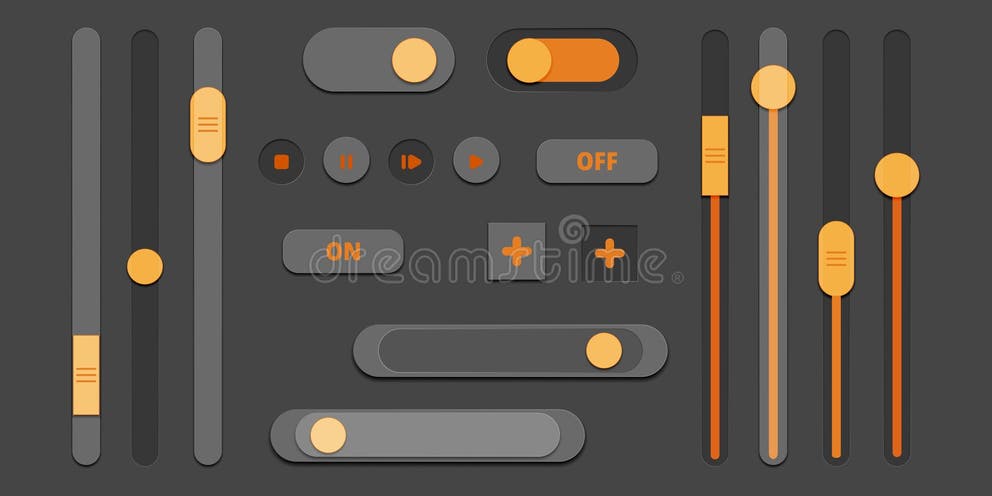 3d Slider Bar in Gray and Orange. Scroll Down Button. Panel Switch ... 3d Slider Bar in Gray and Orange. Scroll Down Button. Panel Switch ...