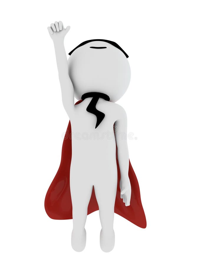 3d small people - superman stock illustration. Illustration of render ...