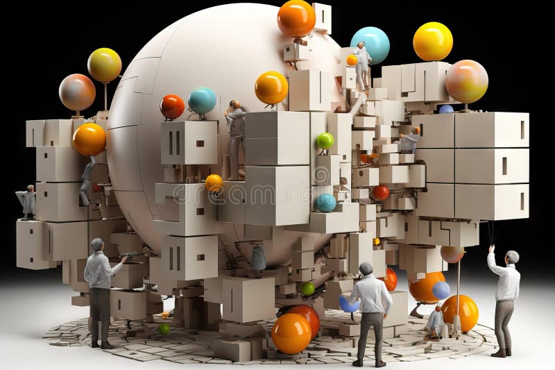 3d Small People - Concept of Creating Stock Illustration - Illustration ...