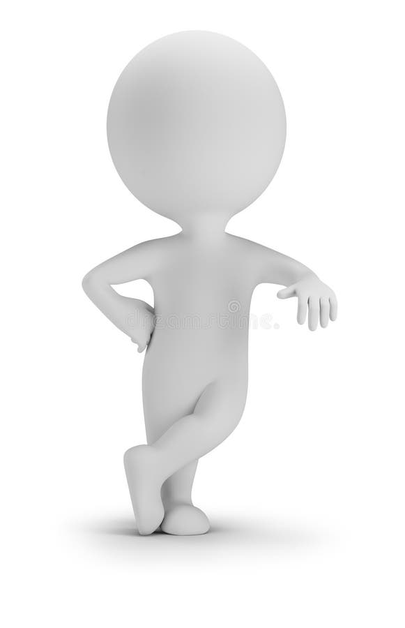 3d Small People - Leaning on a Empty Stock Illustration - Illustration ...