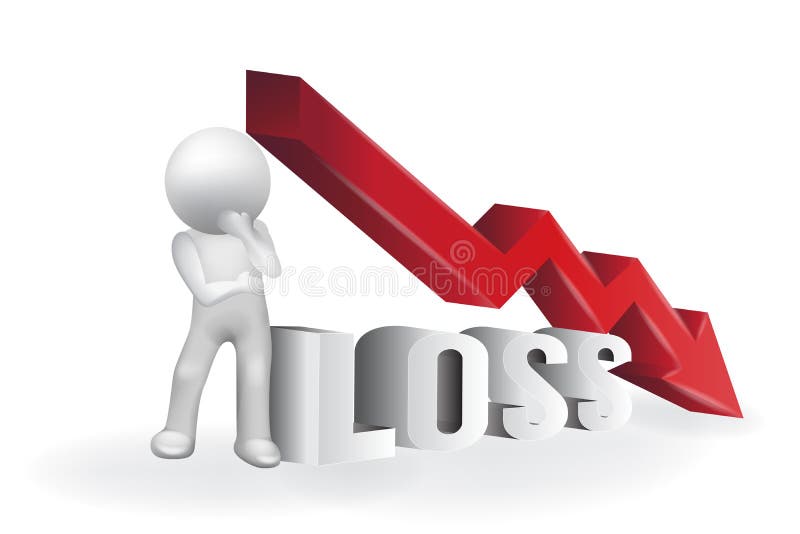 3d Small People - Loss Graph Symbol Vector Stock Vector - Illustration ...