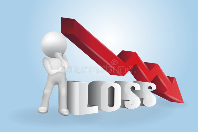 3d Small People - Loss Graph Symbol Stock Vector - Illustration of ...