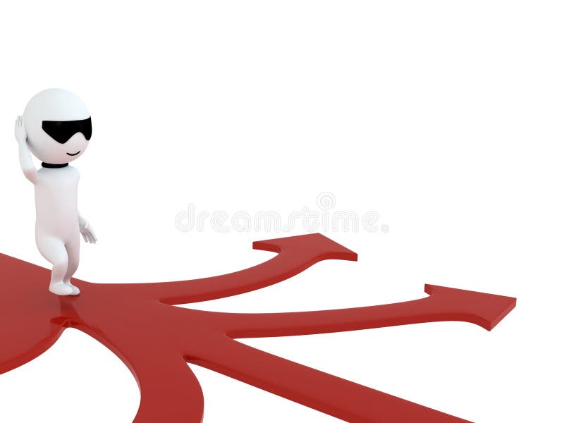 People Making a Choice on Crossroads Stock Illustration - Illustration ...