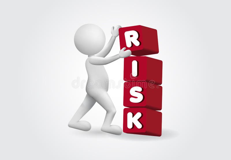 3d Small People Placing Risk Cubes Vector Stock Vector - Illustration ...