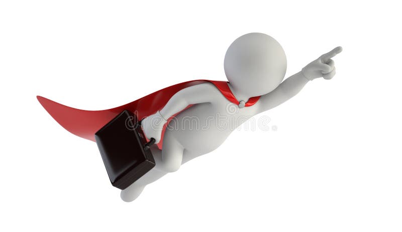 3d Small People - Super Manager Stock Illustration - Illustration of ...