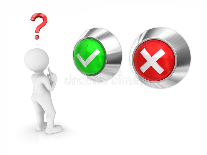 3d Small People. Yes / No Buttons. Stock Illustration - Illustration of ...