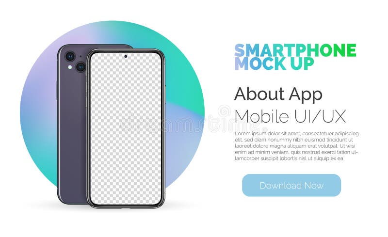 Smart Phone Mockup on Green Background with Blank Screen. Vector Cell ...