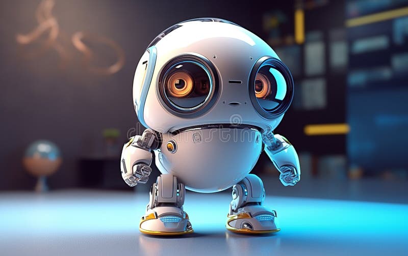 Positive Robot Orange Poster Stock Vector - Illustration of blank, flat ...