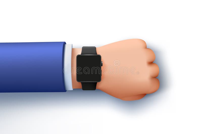 3D Smart Watch. Hand Clock. Smartwatch Wrist. Time Checking. Render ...
