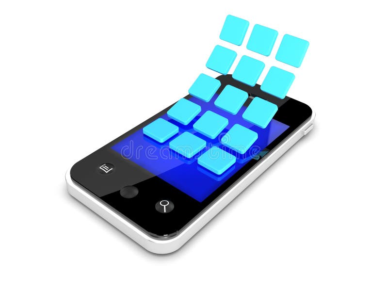 3d Smartphone icons stock illustration. Illustration of information ...