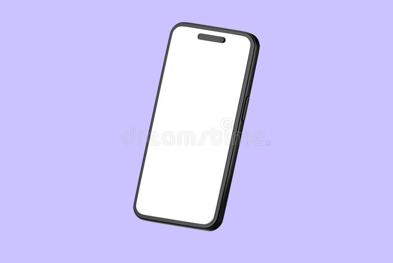 3d Smartphone Mockup with Empty White Screen Stock Illustration ...