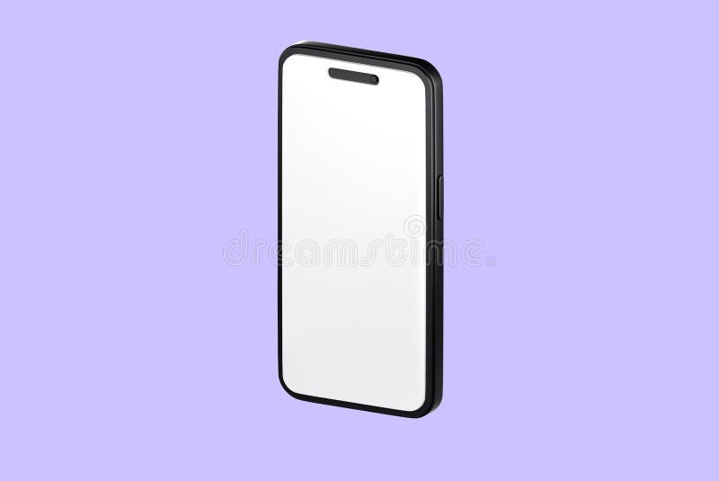 3d Smartphone Mockup with Empty White Screen Stock Illustration ...