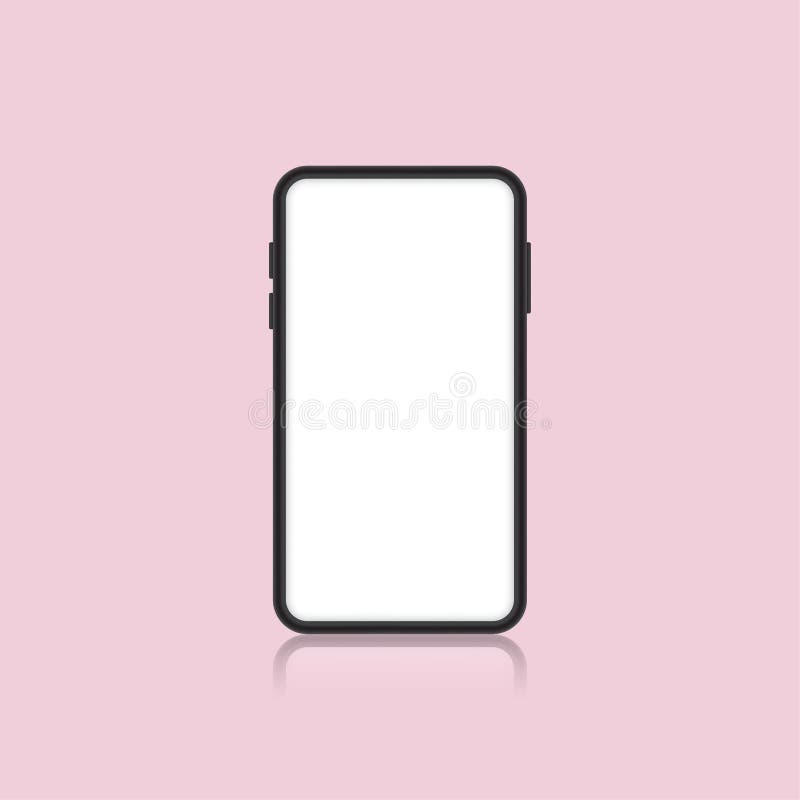 3D Smartphone Mockup, 3D Vector Icon. Mobile Phone Front View Stock ...