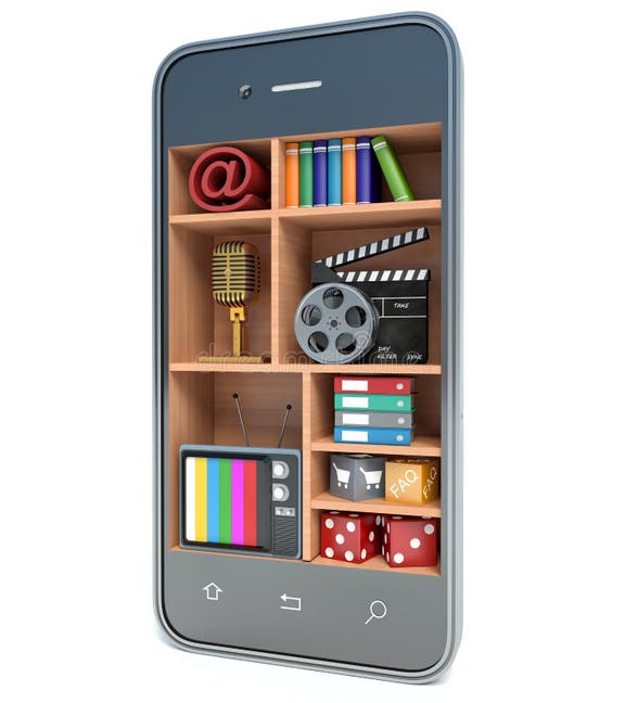 3d Smartphone Multimedia Concept, Isolated White Background Stock ...