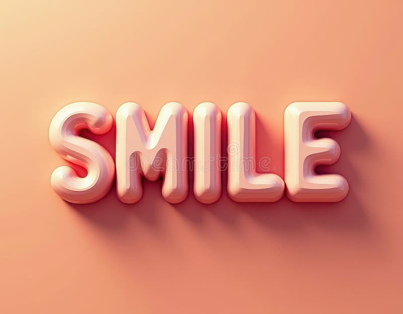3D SMILE Text on an Orange Background Stock Illustration - Illustration ...