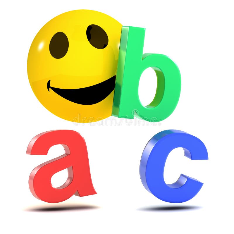 3d Smiley alphabet stock illustration. Illustration of happy - 41776052
