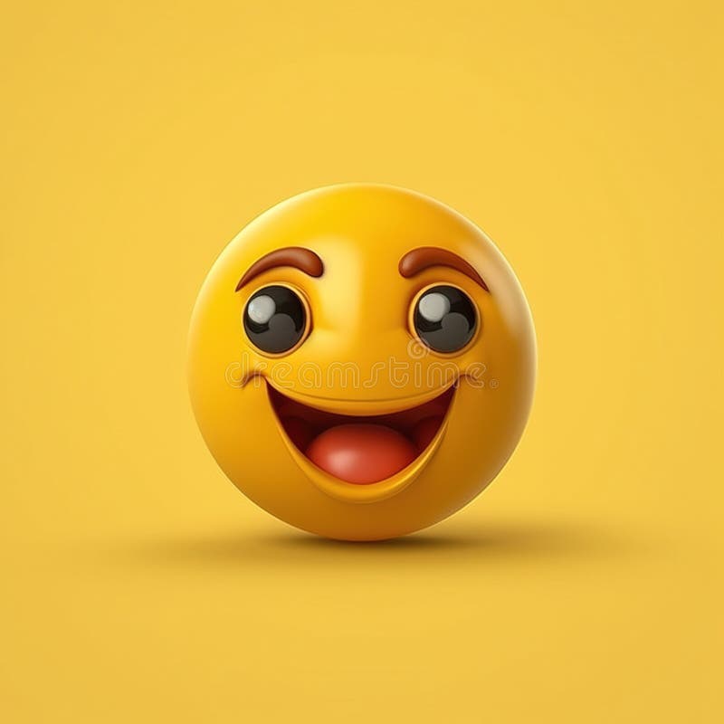 3d Smiley Face. 3D Emoji Icon Stock Illustration - Illustration of cute ...