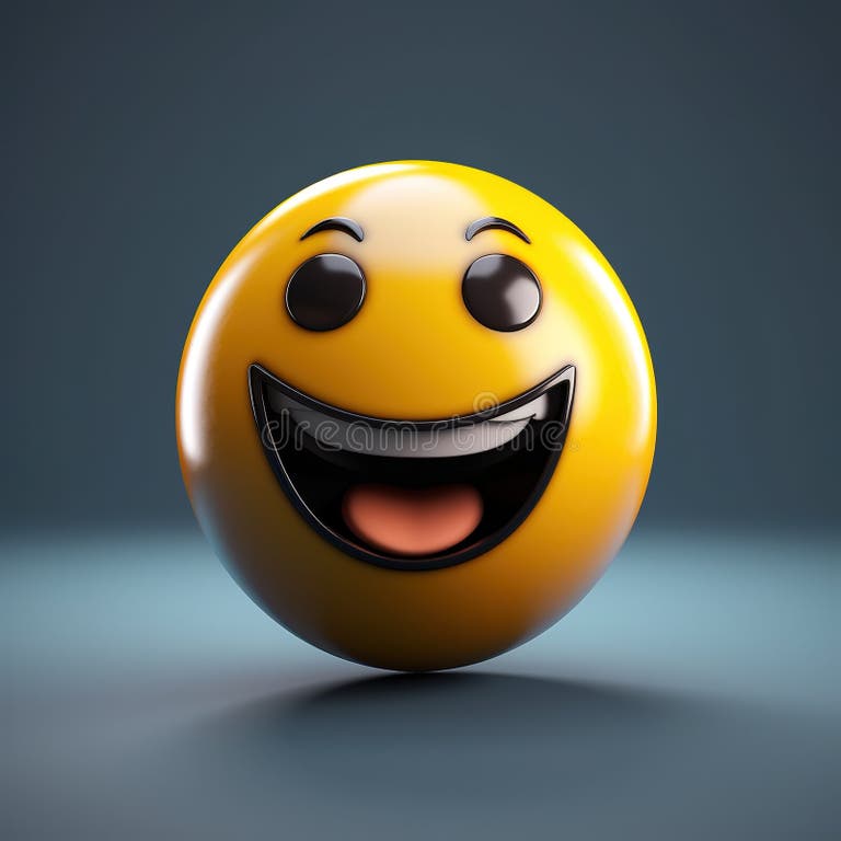 3D Smiley Face 3D Emoji Icon. Stock Abbildung - Illustration von ...